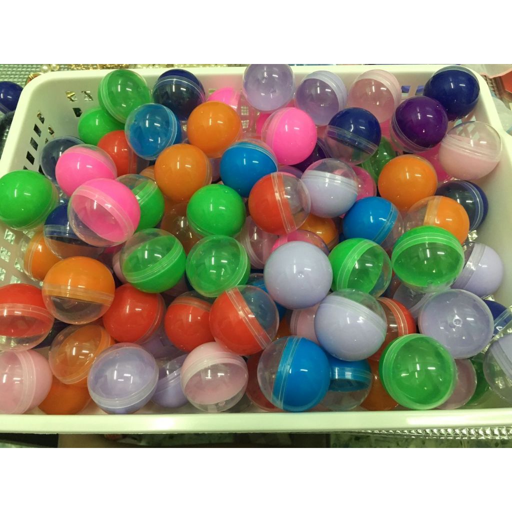 38mm Empty Capsule Ball Lucky Draw Ball - Half Solid/Half Transparent ...