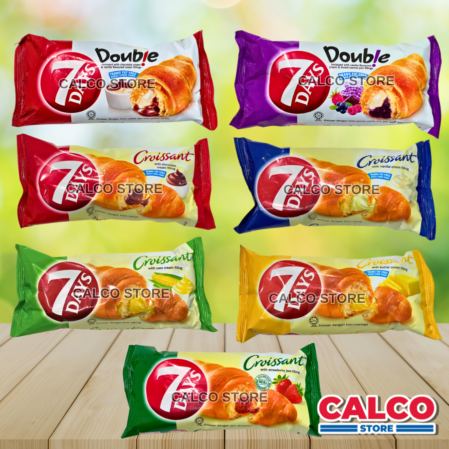 60g/62g 7 Days Croissant Cream Filling Bread Chocolate/Vanilla/Butter ...