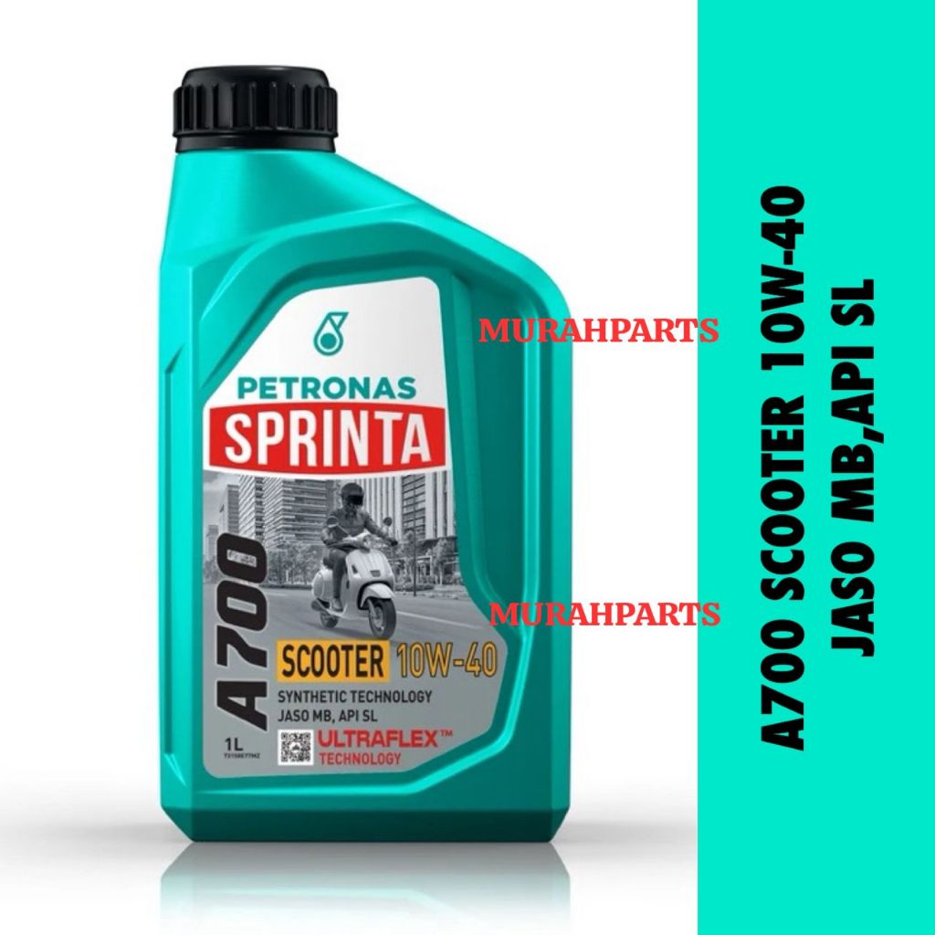 (1 LITER) PETRONAS SPRINTA A700 10W-40 SCOOTER SEMI SYNTHETIC JASO MB ...