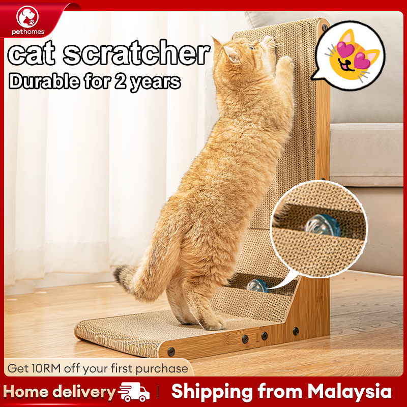 😸Ready Stock Cat Scratch Board Cat Toy Cat Scratches Oval Cat Scratcher ...