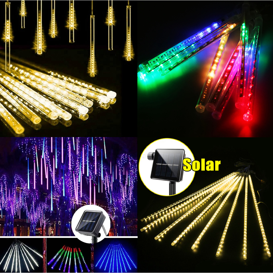 30 or 50 cm Outdoor LED Solar Meteor Shower Rain Lights, Garden Tree ...