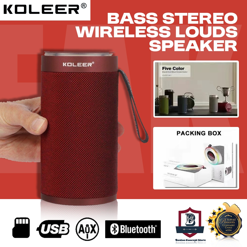 Boston Koleer S817 Deep Bass Bluetooth Speaker Led Light weight Super ...