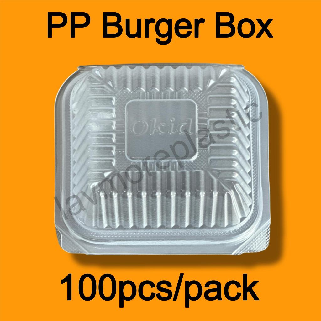 OKID - PP BURGER BOX DISPOSABLE PLASTIC - 100PCS | Shopee Malaysia