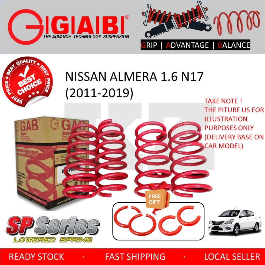 ORIGINAL GAB BRAND SPORT SPRING SET WITH FOC - NISSAN ALMERA 1.6 N17 ...