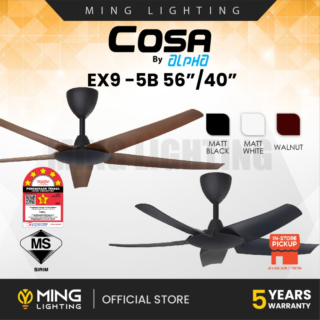 (Sirim) ALPHA COSA Ceiling Fan EX9 56" 40" Remote Control 12+12 Speed 5 ...