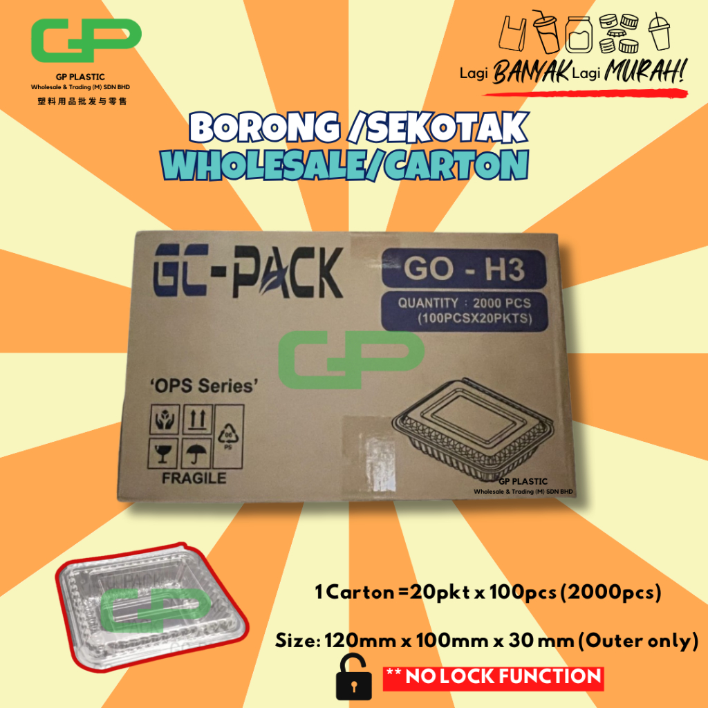 【𝗖𝗔𝗥𝗧𝗢𝗡】GO H3 Kuih RAYA Container OP-H3 -GC-PACK OPS Tray BENXON OPS-H3 ...