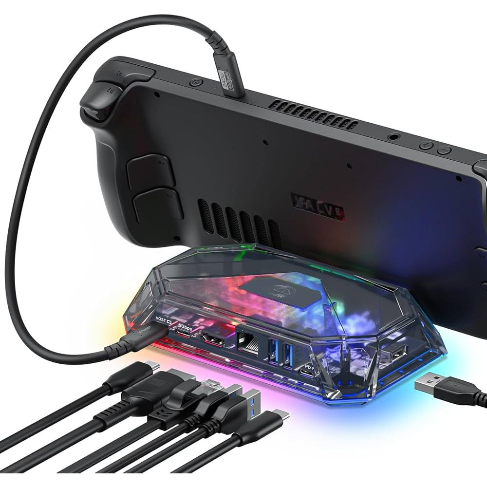 JSAUX Official RGB Dock 12 in 1, 8 in 1 for Steam Deck OLED ROG Ally ...