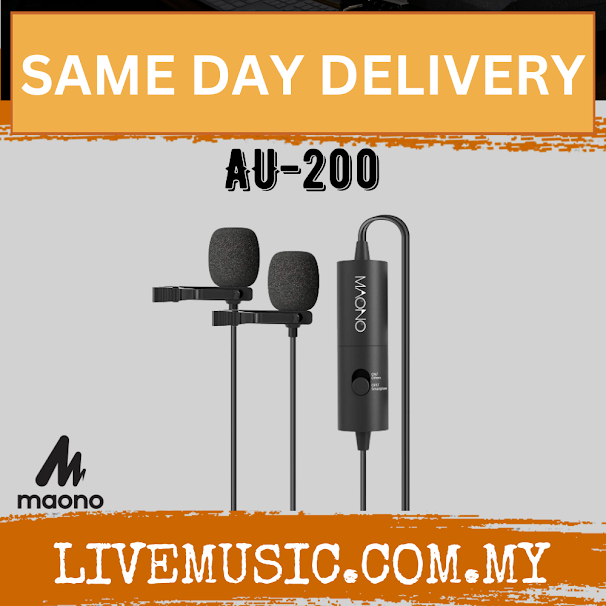Maono AU-200 Dual Condenser Clip On Lavalier Microphone ( AU 200 / AU200 ) | Shopee Malaysia