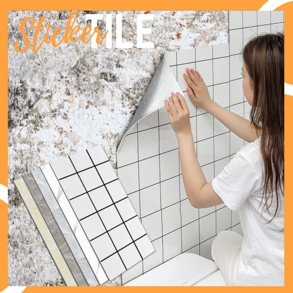 Kitchen Wall Sticker Wall Paper Dinding Bathroom Wallpaper Waterproof ...