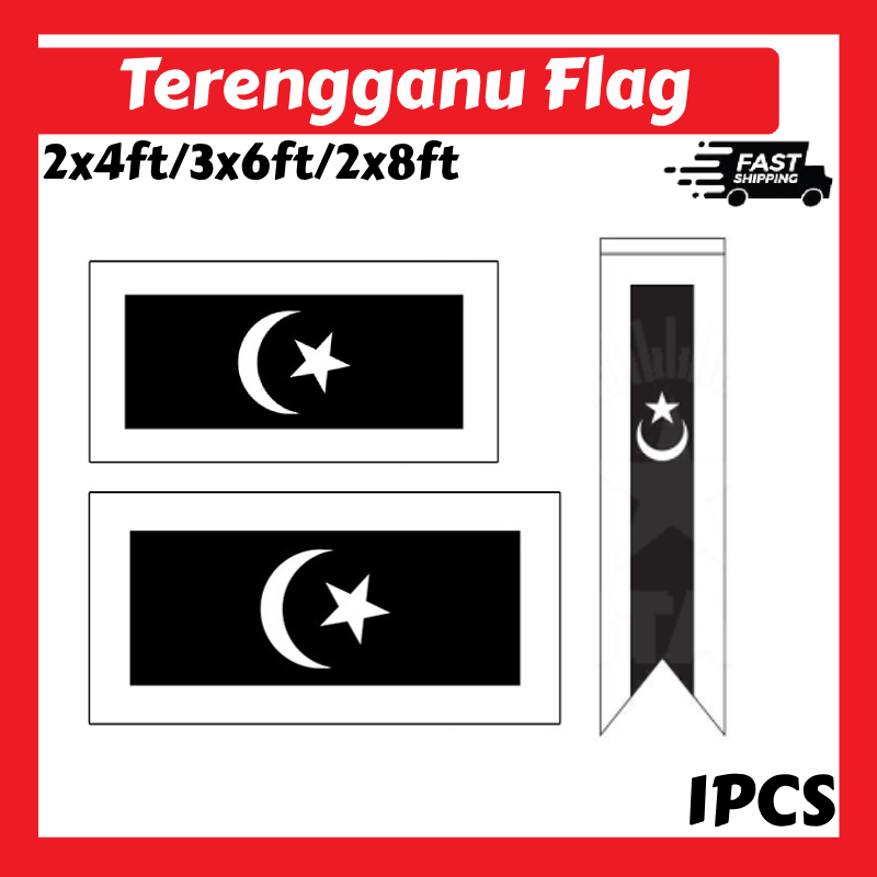 【Terengganu】Nylon Polyester/TC Terengganu Flag Bendera Terengganu ...