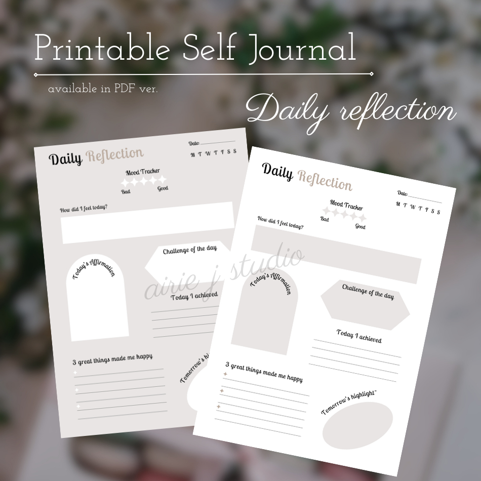 Self Reflection Journal Daily Tracker Printable Template | Shopee Malaysia