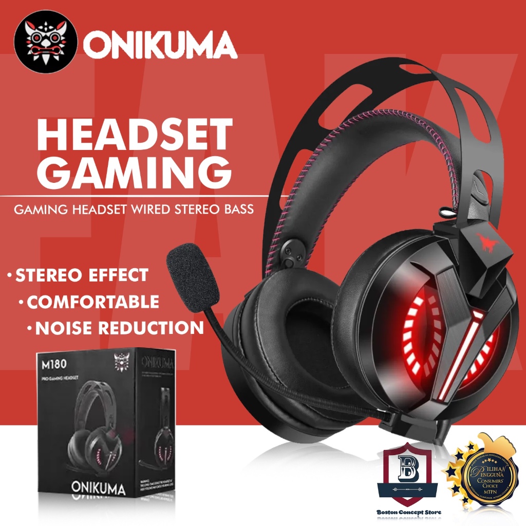 ONIKUMA Combatwing M180 Pro Professional Gaming Headset Wired Stereo ...