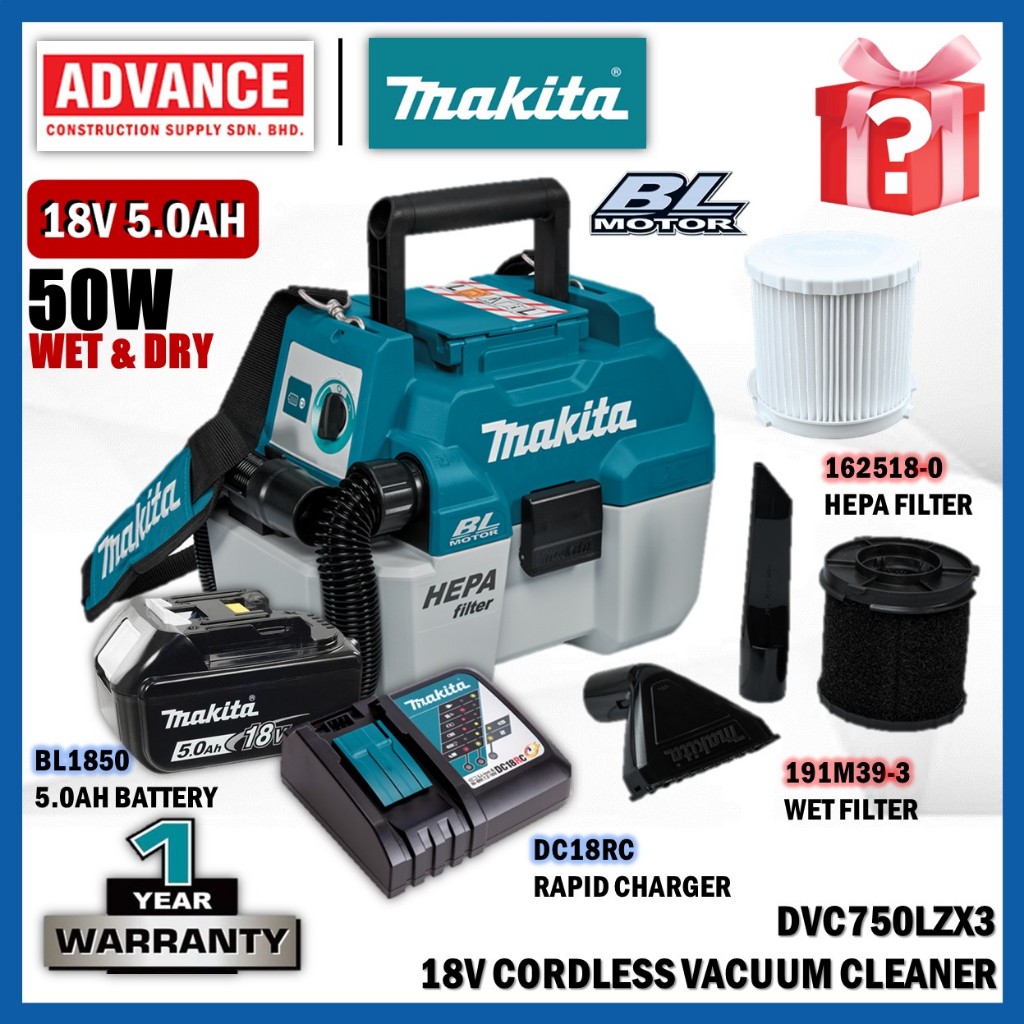 MAKITA DVC750 / DVC750LZ / DVC750LZX3 18V Cordless Portable Vacuum ...