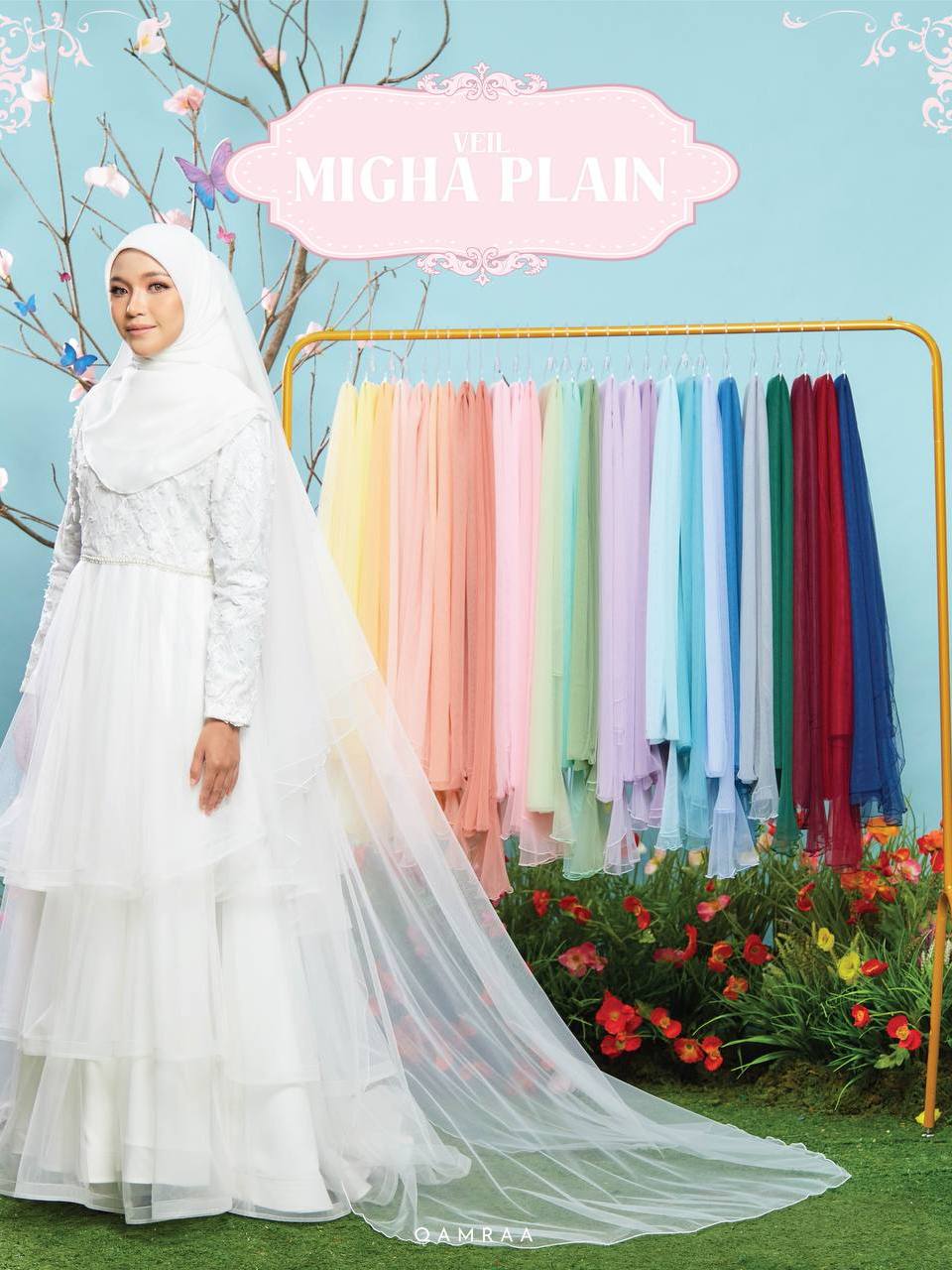 Veil Migha Plain by Qamraa Veil Nikah Tunang Pengantin Bride Basic ...