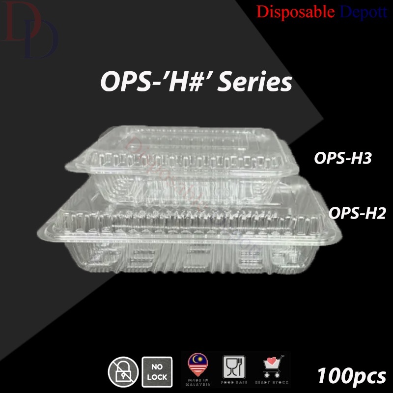 BENXON OPS-H2 H3 Plastic Tray [ 100pcs± ] Bakery Disposable Clear Food ...