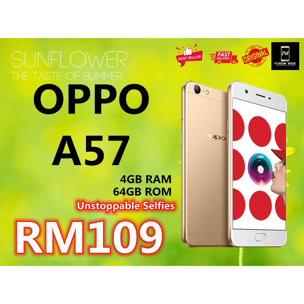 OPPO A57 4GB+64ROM_100% ORIGINAL Youtube | TT | Facebook boleh support | Shopee Malaysia