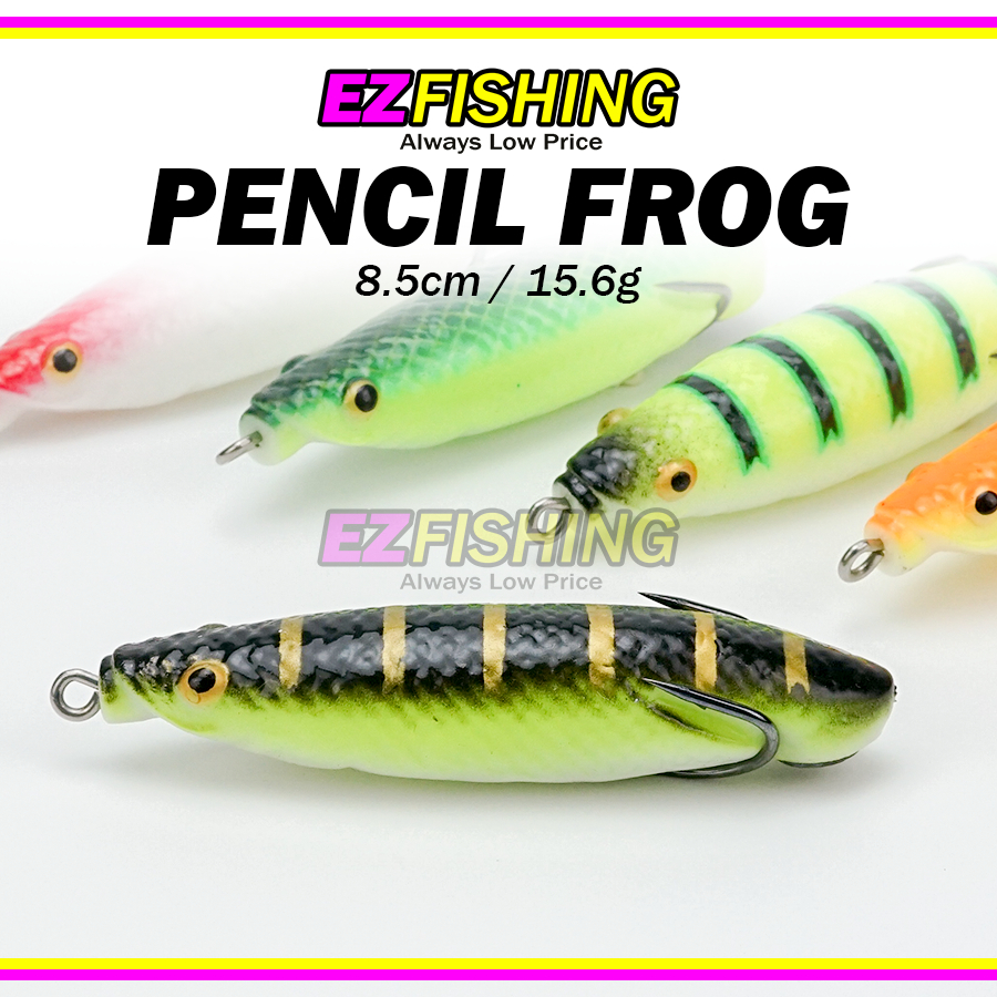 EZF Pencil Frog 9cm 15.6g 5 Colours Soft Plastic Frog Killer Haruan ...