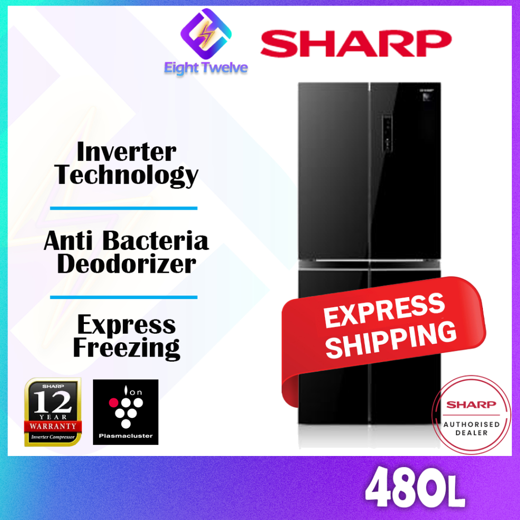 SHARP Inverter 4 Door Advance Fridge 480L Peti Sejuk | Plasmacluster ...
