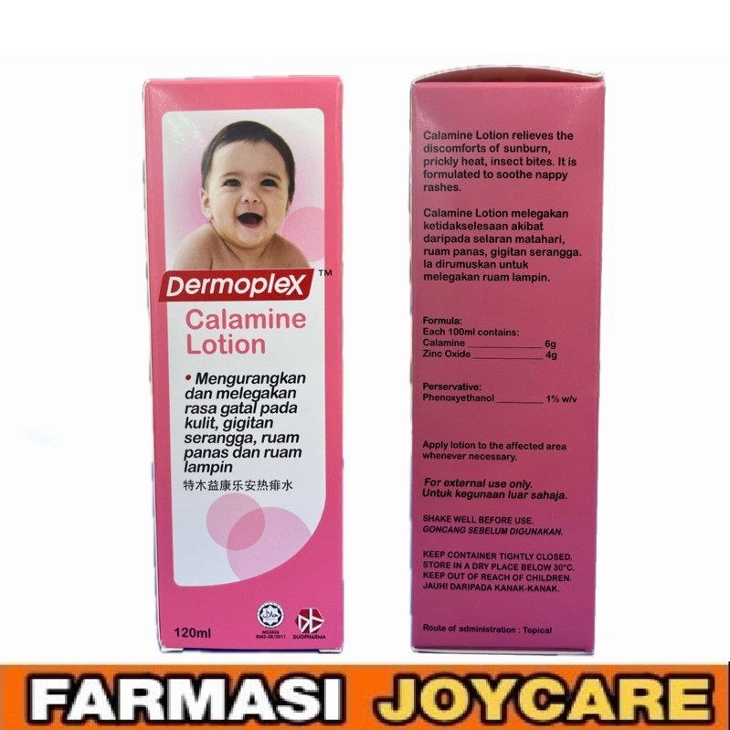 Dermoplex Calamine Lotion 120mL (Exp: April 2028) For Relief of Rashes ...