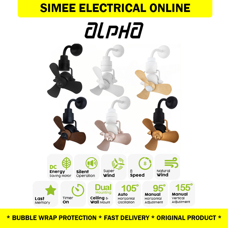 Alpha Alkova Kona 3B 16 inches DC Corner Fan Remote Ceiling & Wall Fan ...