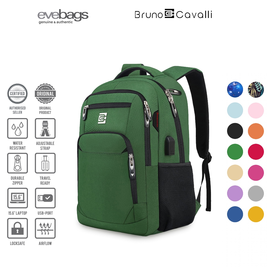 BRUNO CAVALLI Multifunctional 16" Laptop Computer Backpack Water ...