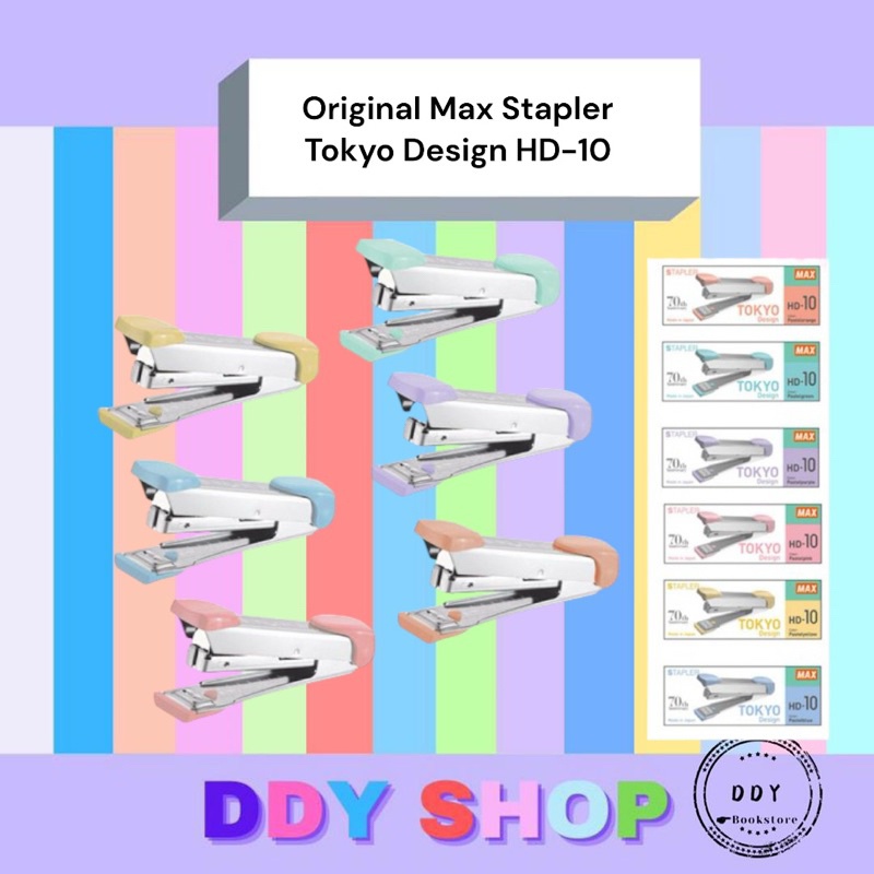 Original Max Stapler Tokyo Design HD-10 (New Pastel Colour) | Shopee ...