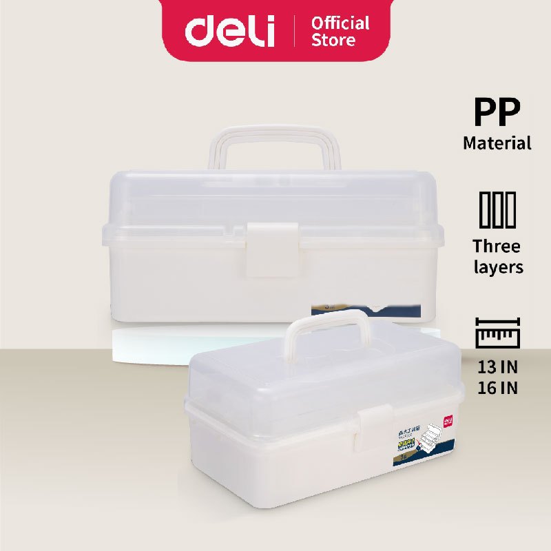 Deli 3-Tier Multipurpose Toolbox Art Storage Box Painting Tools ...