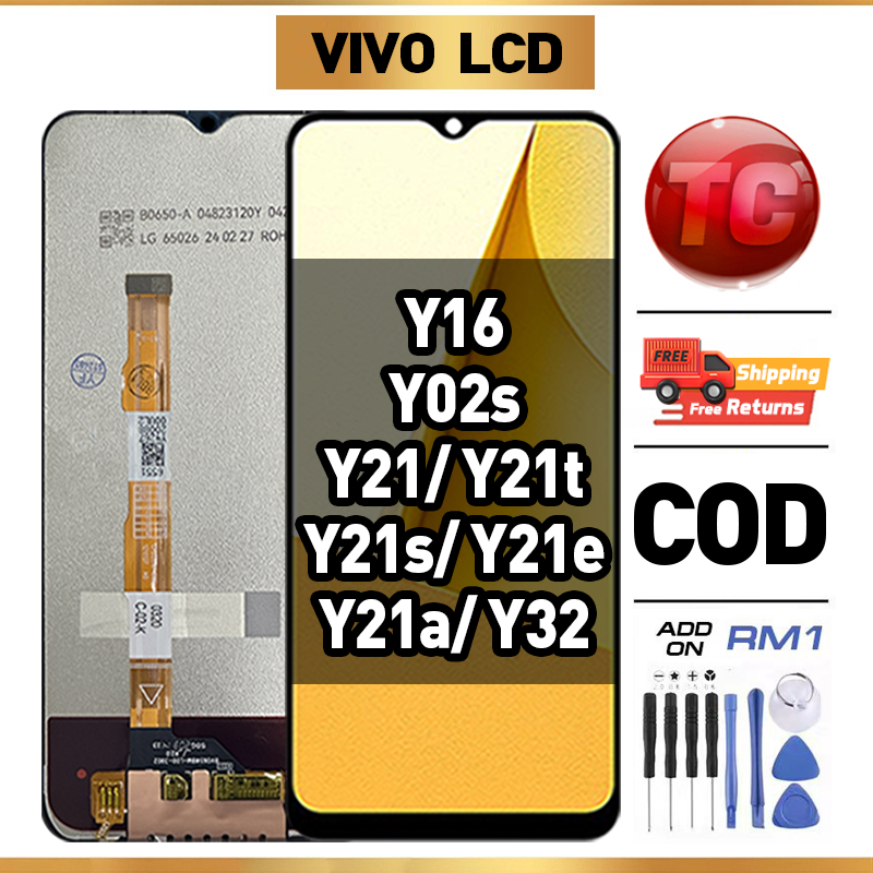 LCD VIVO Y16/ Y02s/ Y21/ Y21t/ Y21s/ Y21e/ Y21a/ Y32 Compatible For Original Glass Touch Screen ...