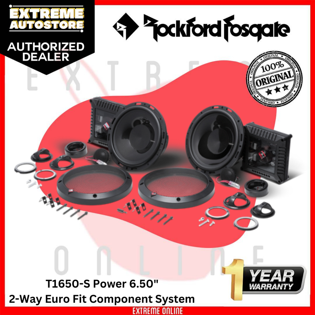 Rockford Fosgate T1650-S Power Series 6-1/2" component speaker system ...