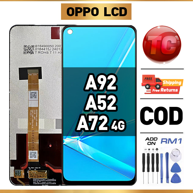 LCD OPPO A92/ A52/ A72 4G Compatible For Original Glass Touch Screen ...