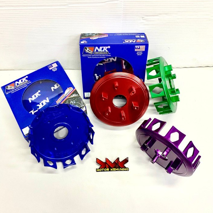 NLK RACING CLUTCH HOUSING (LIGHTEN) 200GM Y15ZR BLUE/ TITANIUM BROWN / GOLD (HYPER CLUTCH DENGAN ...