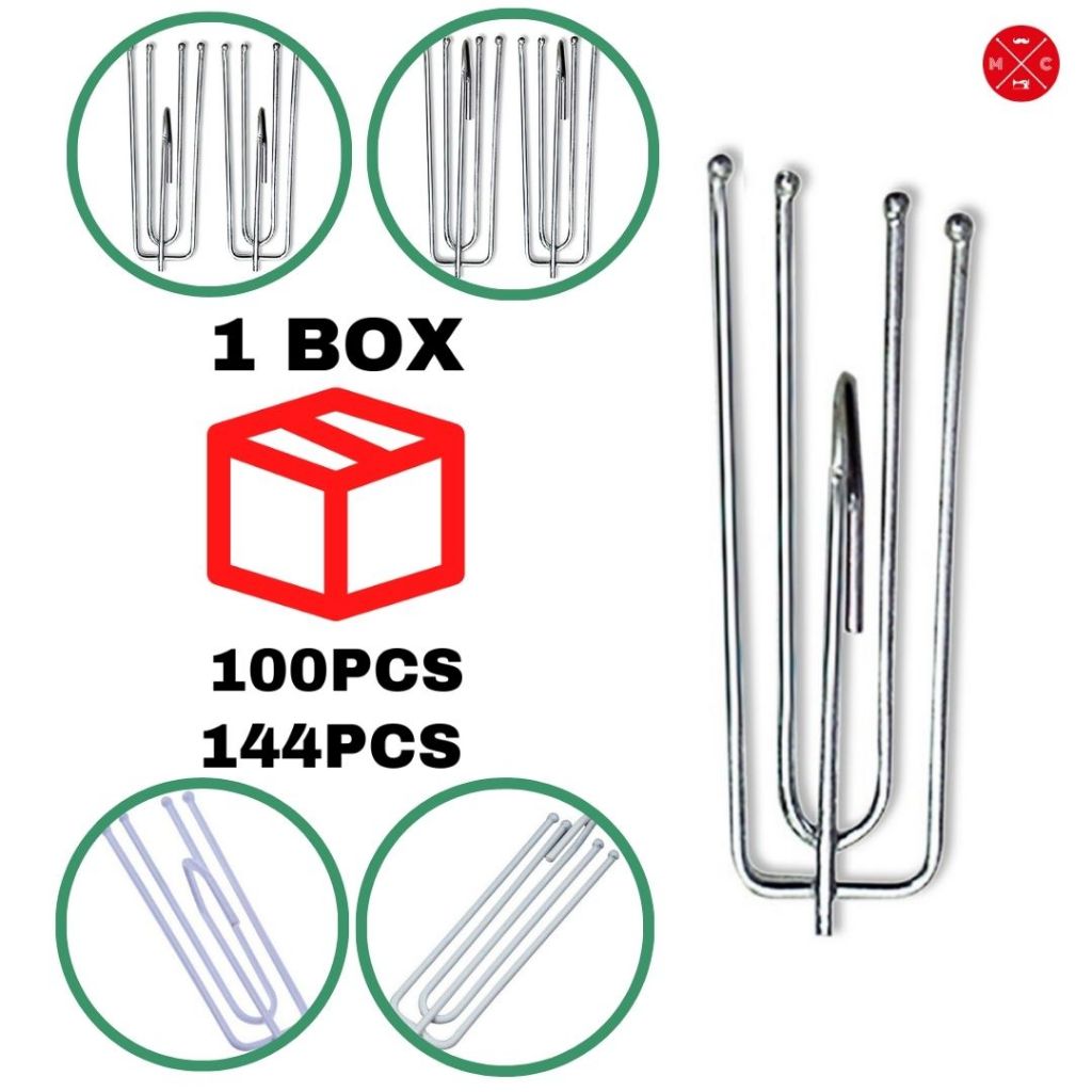 [100PCS/BOX] Curtain Hook / Cangkuk Langsir Putih 4 Pin Rendah Pita ...