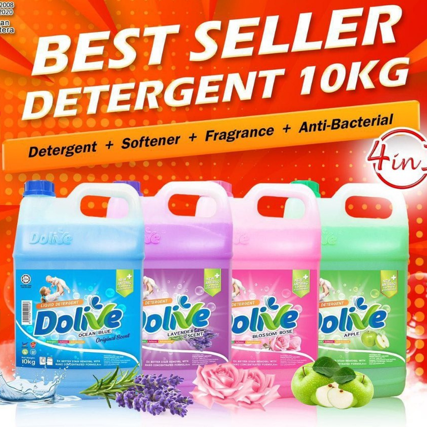 SABUN DOLIVE 10KG LAUNDRY DETERGENT DOLIVE DETERGENT LIQUID SABUN BASUH ...