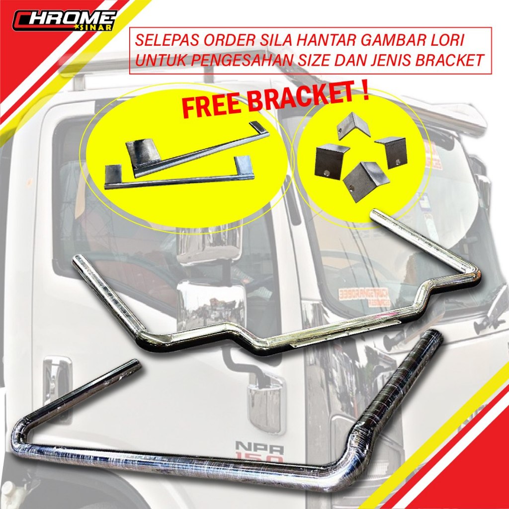 UNIVERSAL KANGRO BAR ATAS STAINLESS STEEL LORI 4TAYAR/6TAYAR FREE ...
