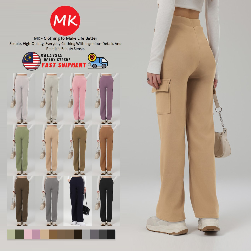 MK cargo pants women elastic height waist Camey Straight Cut 4 Multi ...