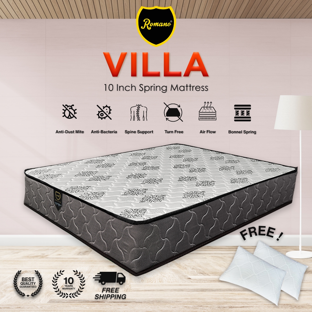 Free Shipping Romano Villa (10 Inch) Bonnel Spring Mattress / 床 / Tilam ...