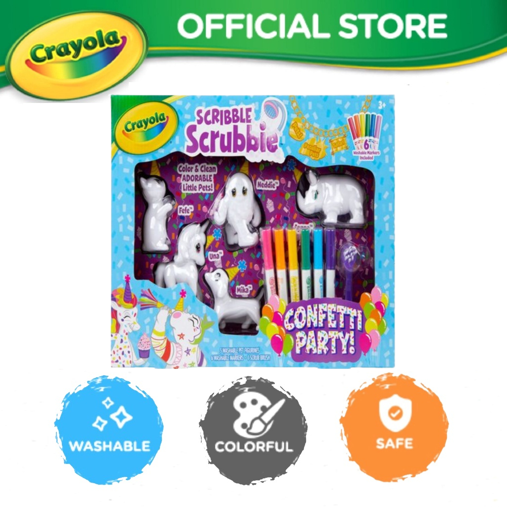 Crayola Scribble Scrubbie Confetti Party Toy Gift Set Ages 3+ | Shopee ...