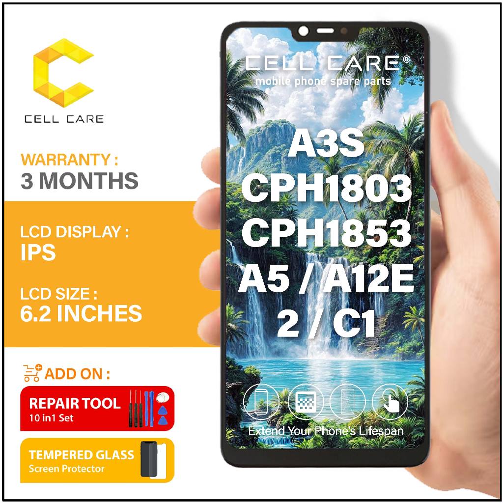LCD Display Touch Screen Compatible For OPPO A3S / A12E / REALME C1 ...