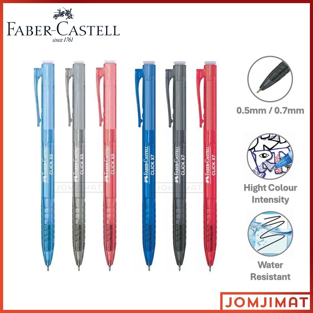 Faber-Castell Click X Ball Pen Click X5 0.5mm 1425/Click X7 0.7mm 1422 ...