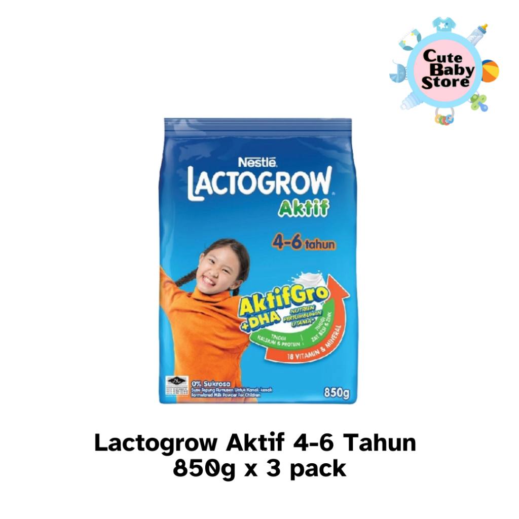 Nestle Lactogrow Aktif 4-6 (850g) [ 3Peket] | Shopee Malaysia