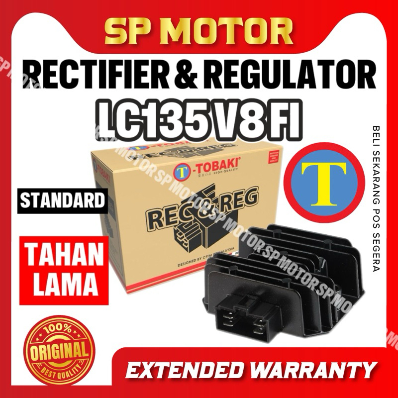 YAMAHA LC135 V8 FI RECTIFIER REGULATOR KATAU KATAB API KUAT STANDARD 100% ORIGINAL TOBAKI LC135 ...