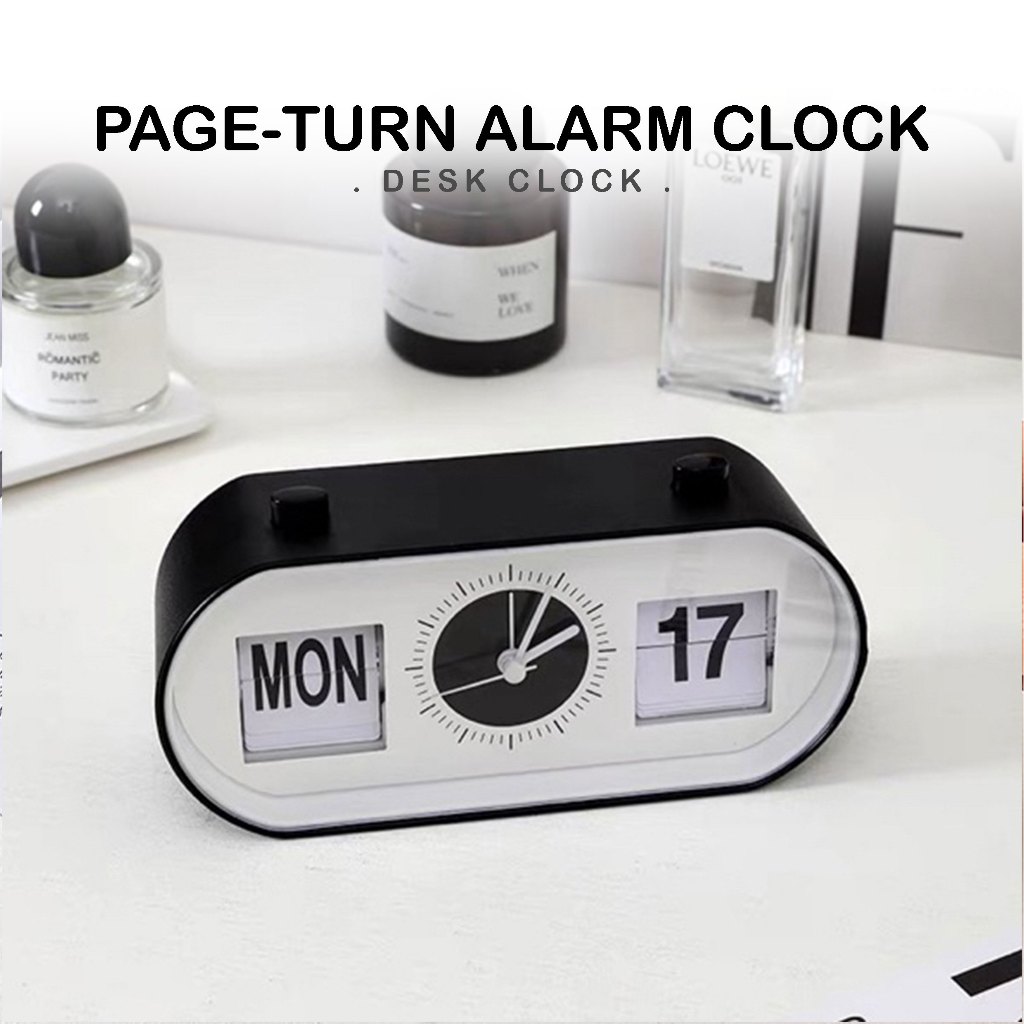 Authentic Manual Page-Turning Alarm Clock Versatile Desktop Essential ...
