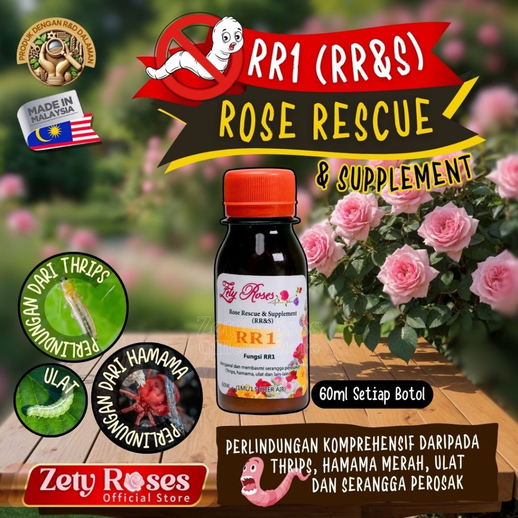 Zety Roses RR1 Rose Rescue 1 Plus Semburan Pembasmi Thrips, Hamama ...