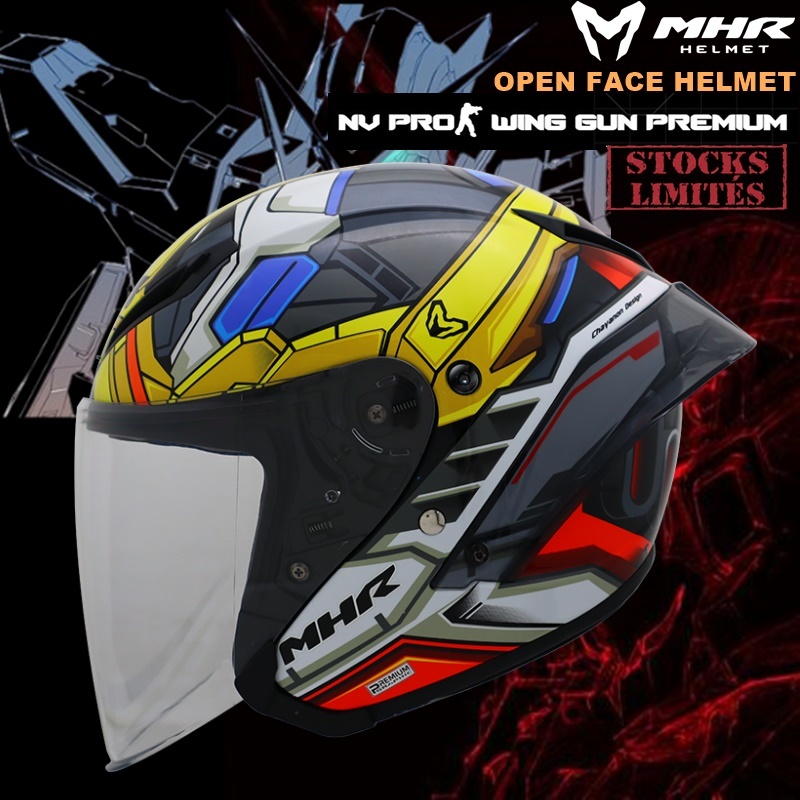 MHR OPEN FACE HELMET P946 NV PRO WING GUN PREMIUM [ GUNDAM ] LIMITED ...