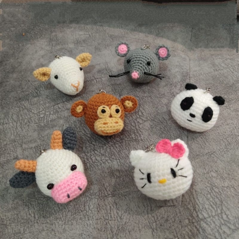Crochet Animals Keychain *Ready-Stock* 钩织动物钥匙圈（成品） | Shopee Malaysia