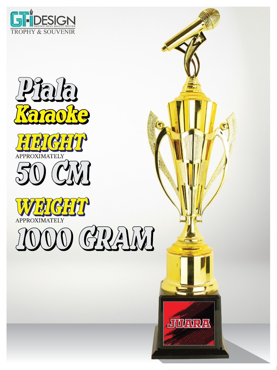 KARAOKE TROPHY / PIALA KARAOKE / SINGING ( TAPAK BERAT & PRINT ATAS ...
