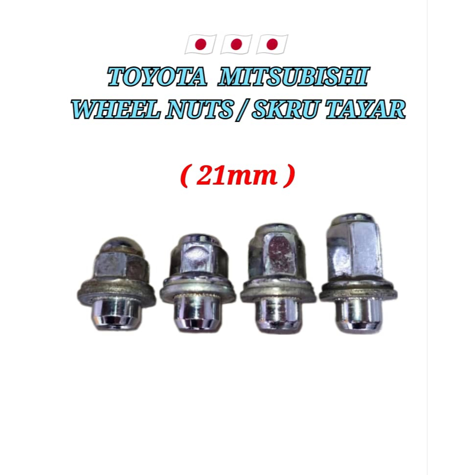 🇯🇵🇯🇵 21MM Wheel Nut / Skru Tayar Rim Toyota Mitsubishi Wheel Lug Nuts ...