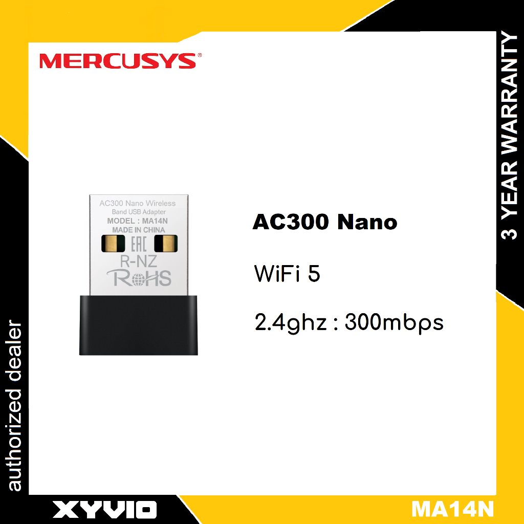MERCUSYS MA14N AC300 Nano WiFi 5 Wireless WiFi Adapter | Shopee Malaysia