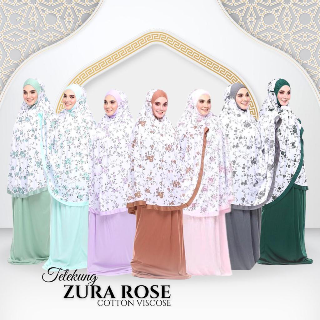 Ready Stock Telekung Printed Bunga Rose/ Telekung Zura Rose/ Telekung ...