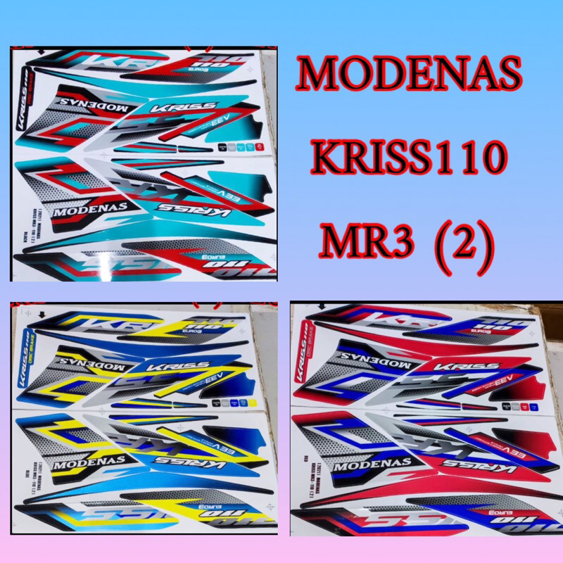 BODY STICKER MOTORCYCLE MODENAS KRISS110 MR3 (2) | Shopee Malaysia